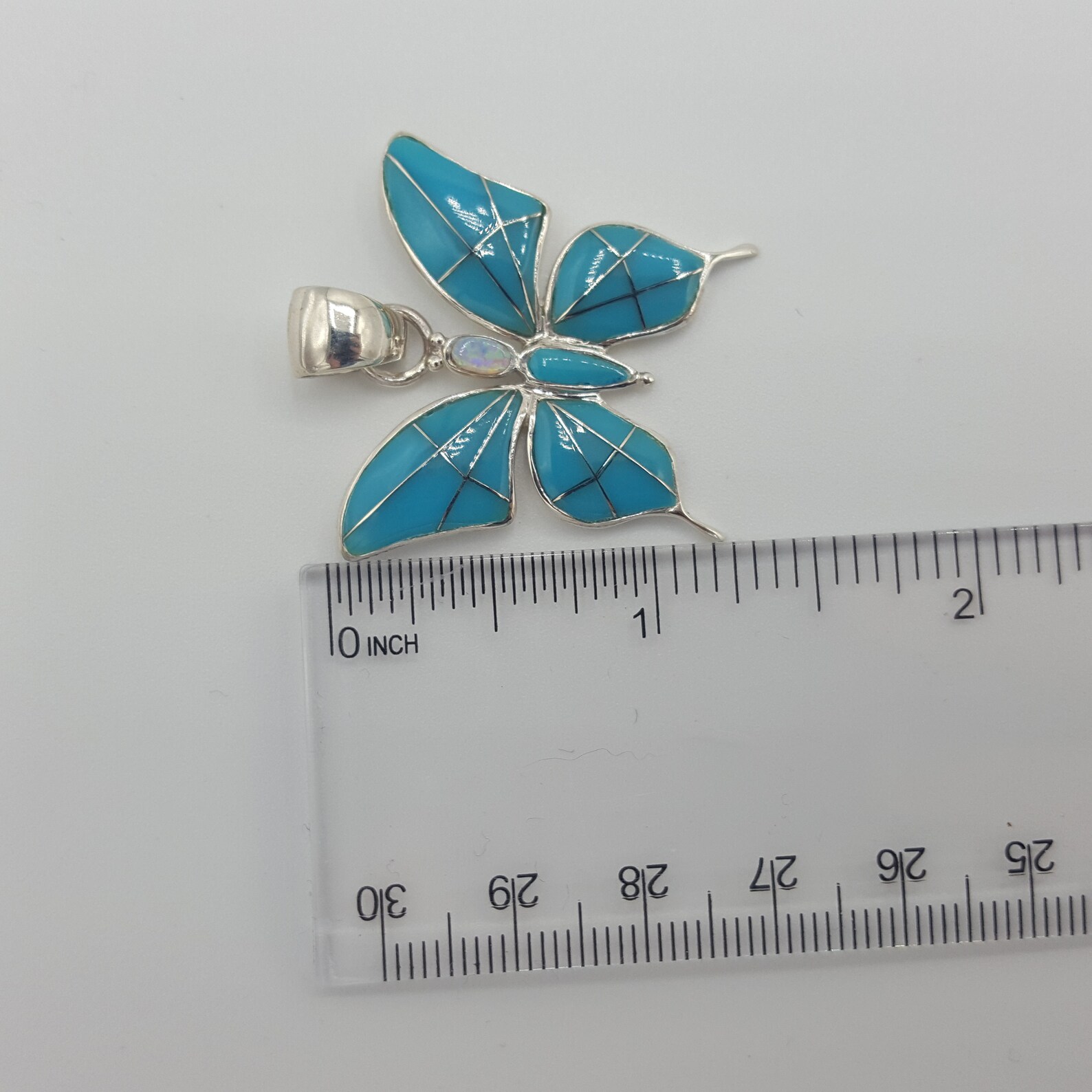 Sterling Silver American Turquoise and Created Opal Inlaid Elegant ...