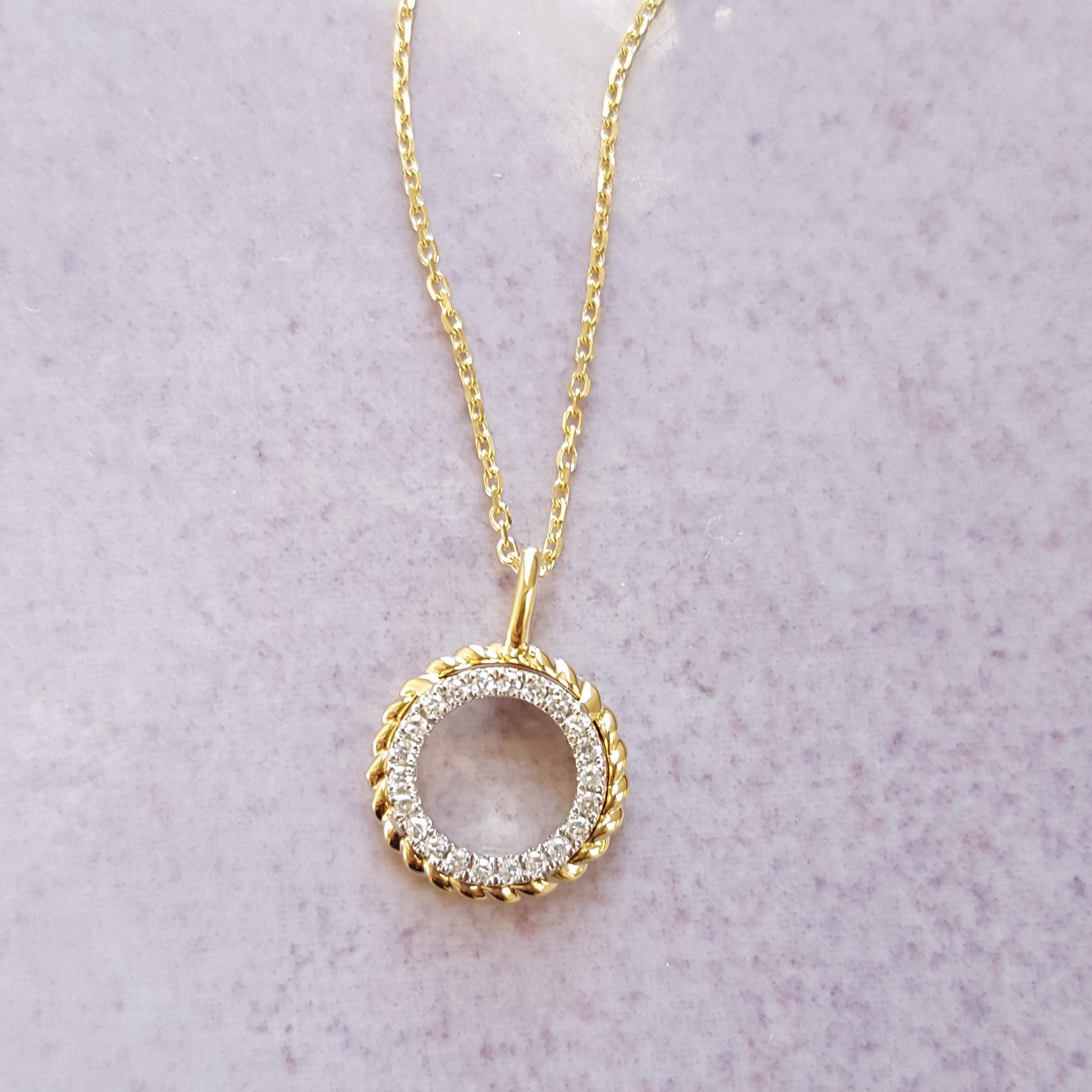 Petite Rope Circle Pendant - Etsy