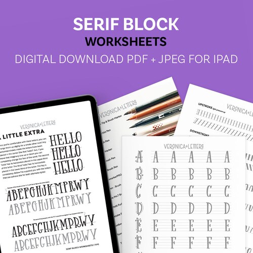 Block Lettering Worksheets - Etsy