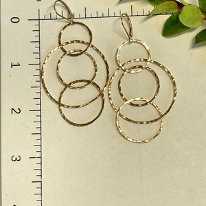 Large 14K Gold Fill Interlocking Circle Earrings, Leverback Earrings ...