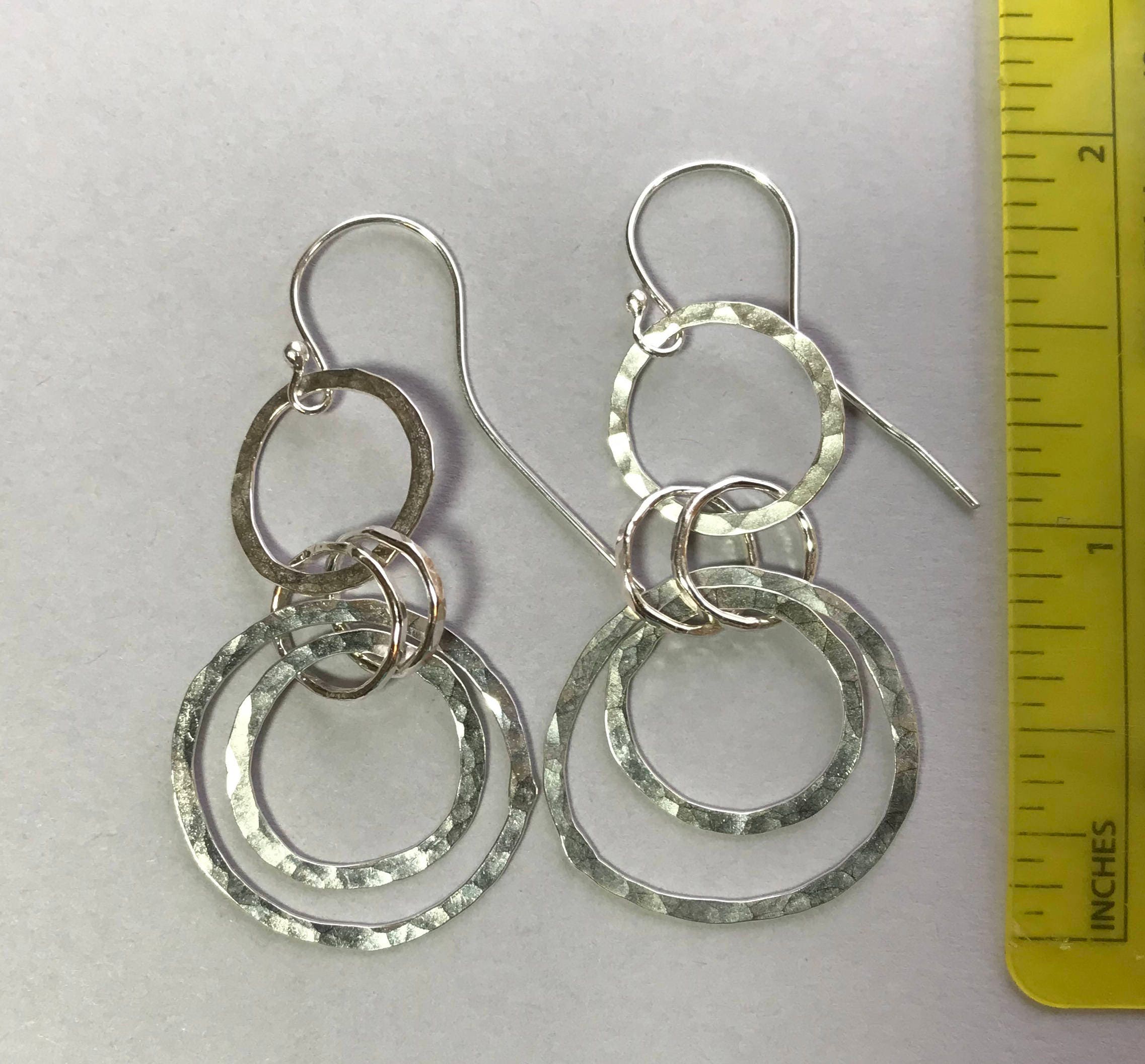 Silver Interlocking Hoop Earrings Multi Hoop Earrings - Etsy