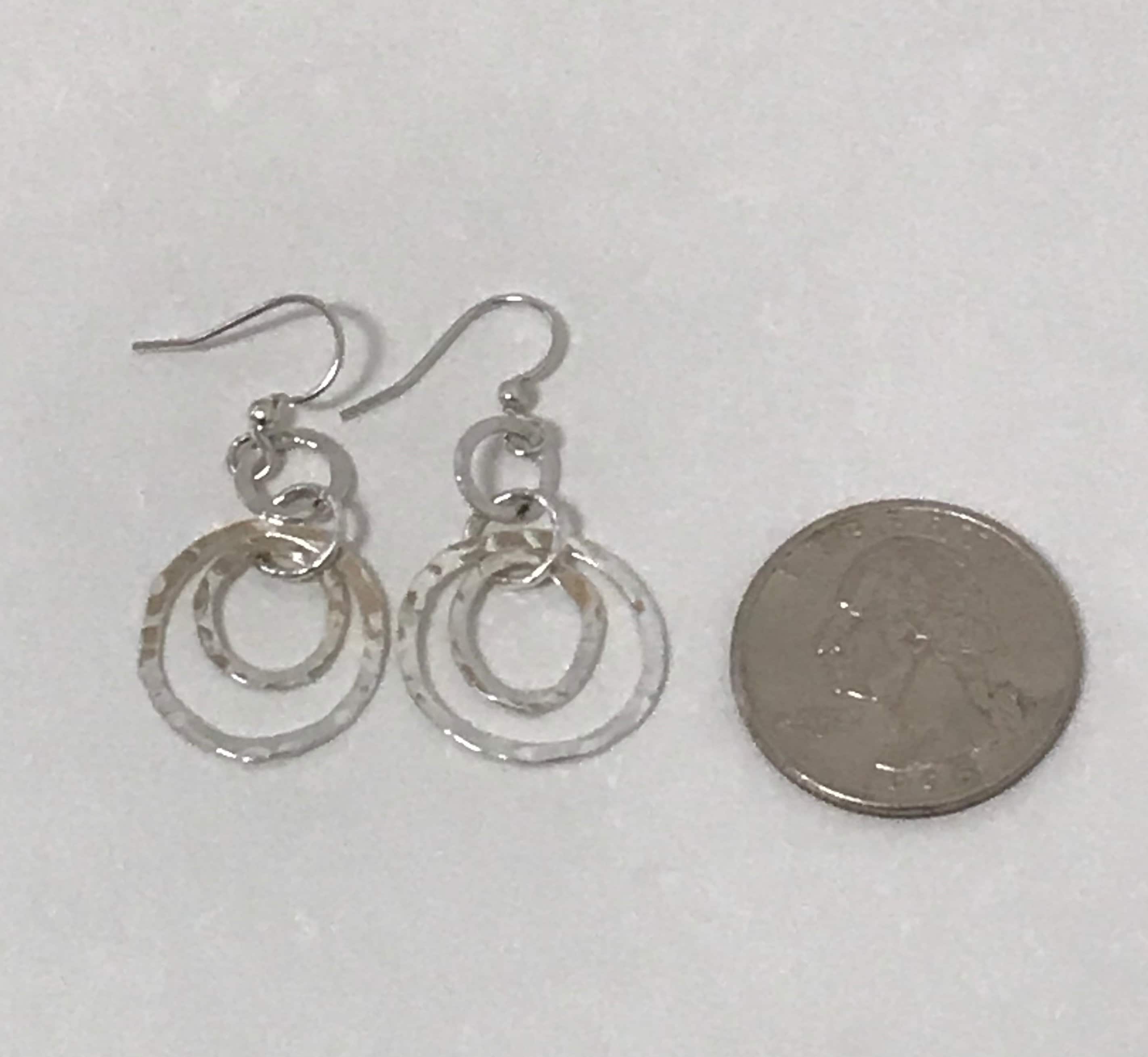 Multi-hoop Sterling Silver Interlocking Hammered Hoops . | Etsy
