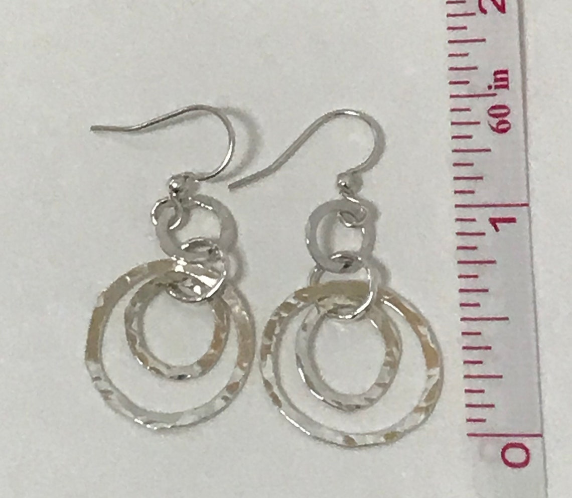 Multi-hoop Sterling Silver Interlocking Hammered Hoops . | Etsy