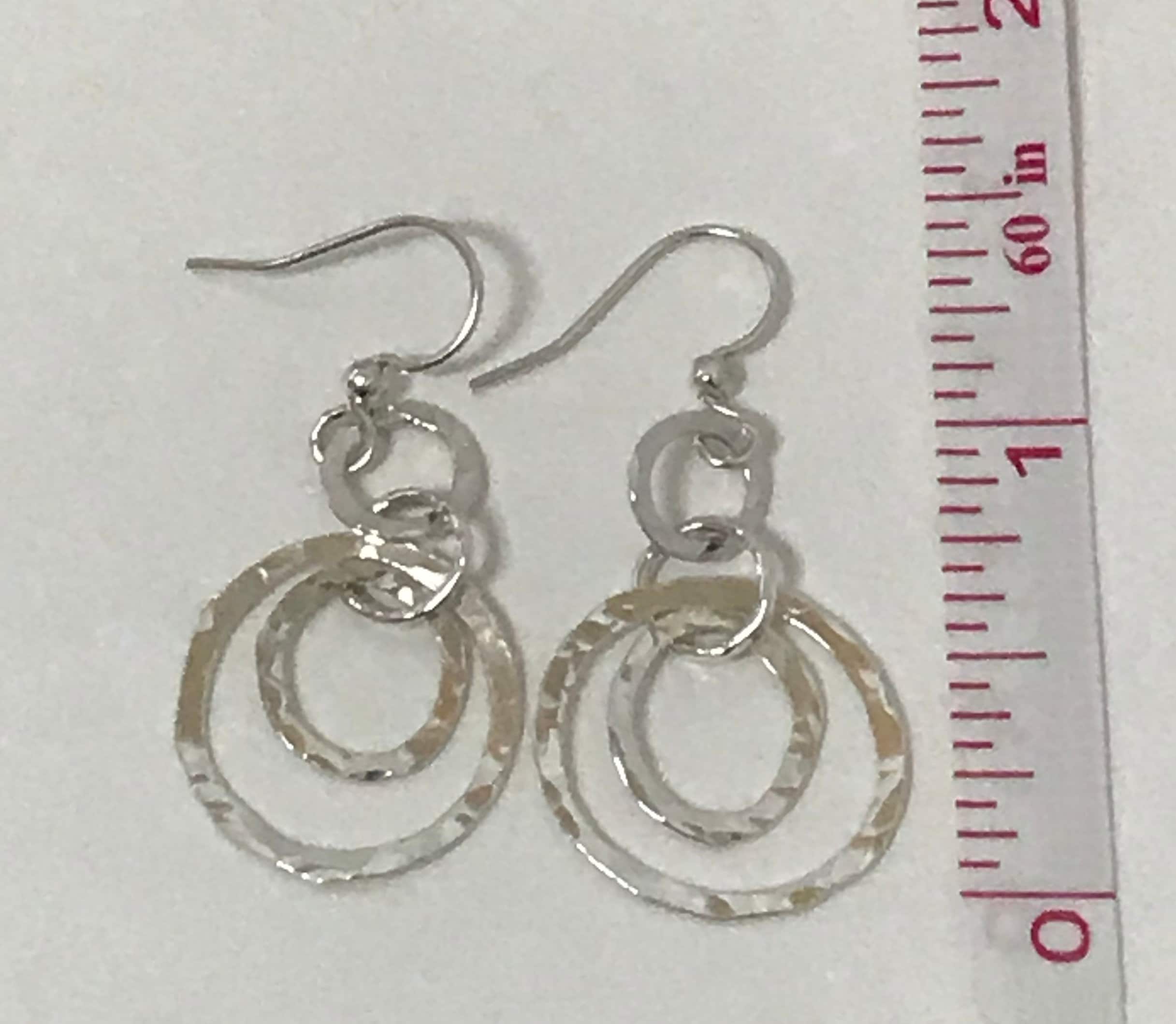Multi-hoop Sterling Silver Interlocking Hammered Hoops . | Etsy