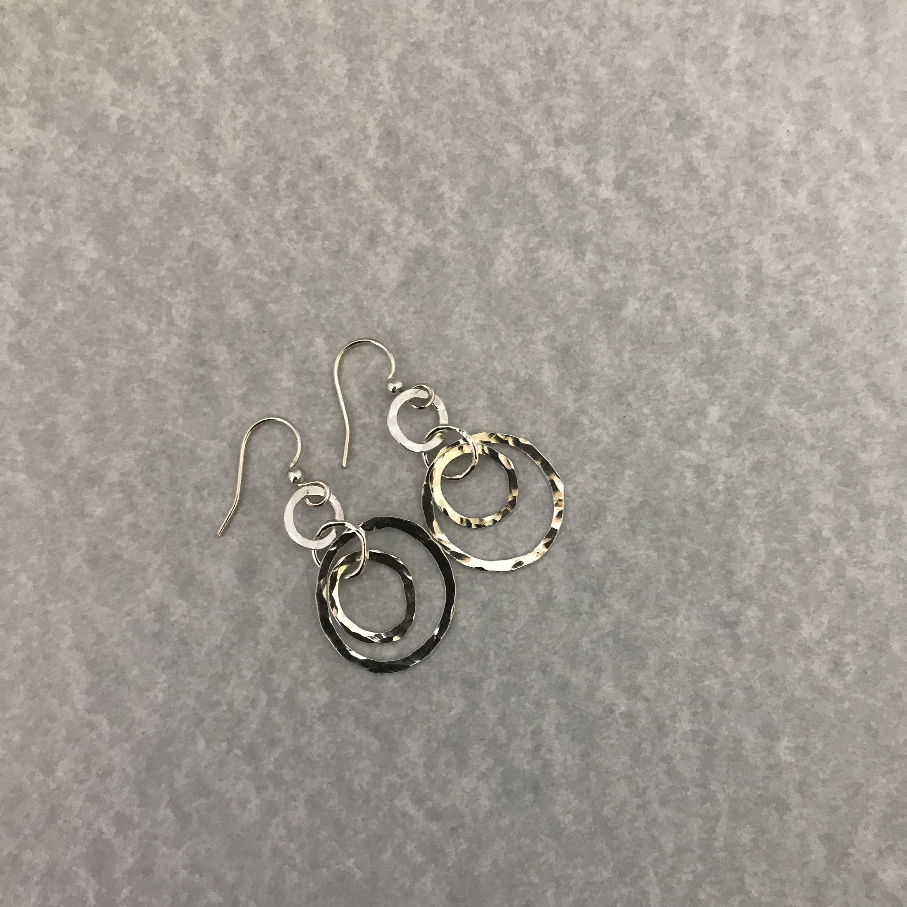 Multi-hoop Sterling Silver Interlocking Hammered Hoops . | Etsy