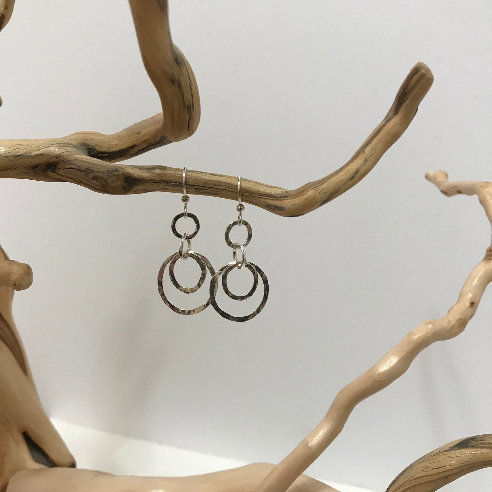 Multi-hoop Sterling Silver Interlocking Hammered Hoops . | Etsy