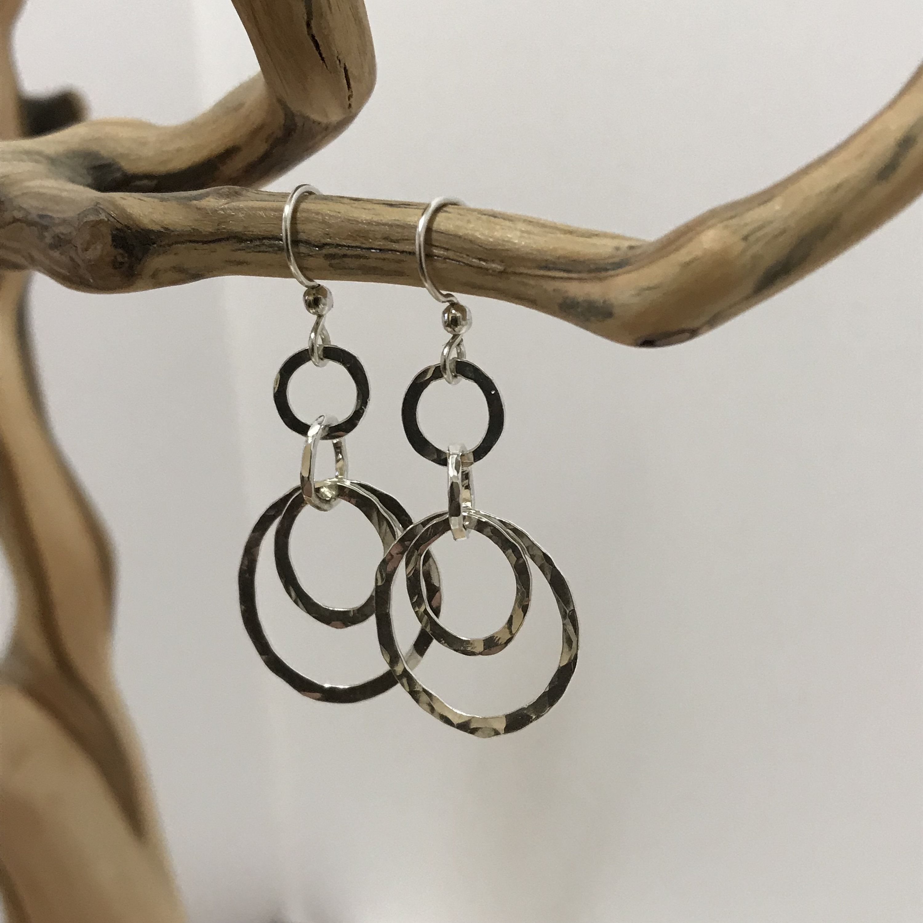 Multi-hoop Sterling Silver Interlocking Hammered Hoops . | Etsy
