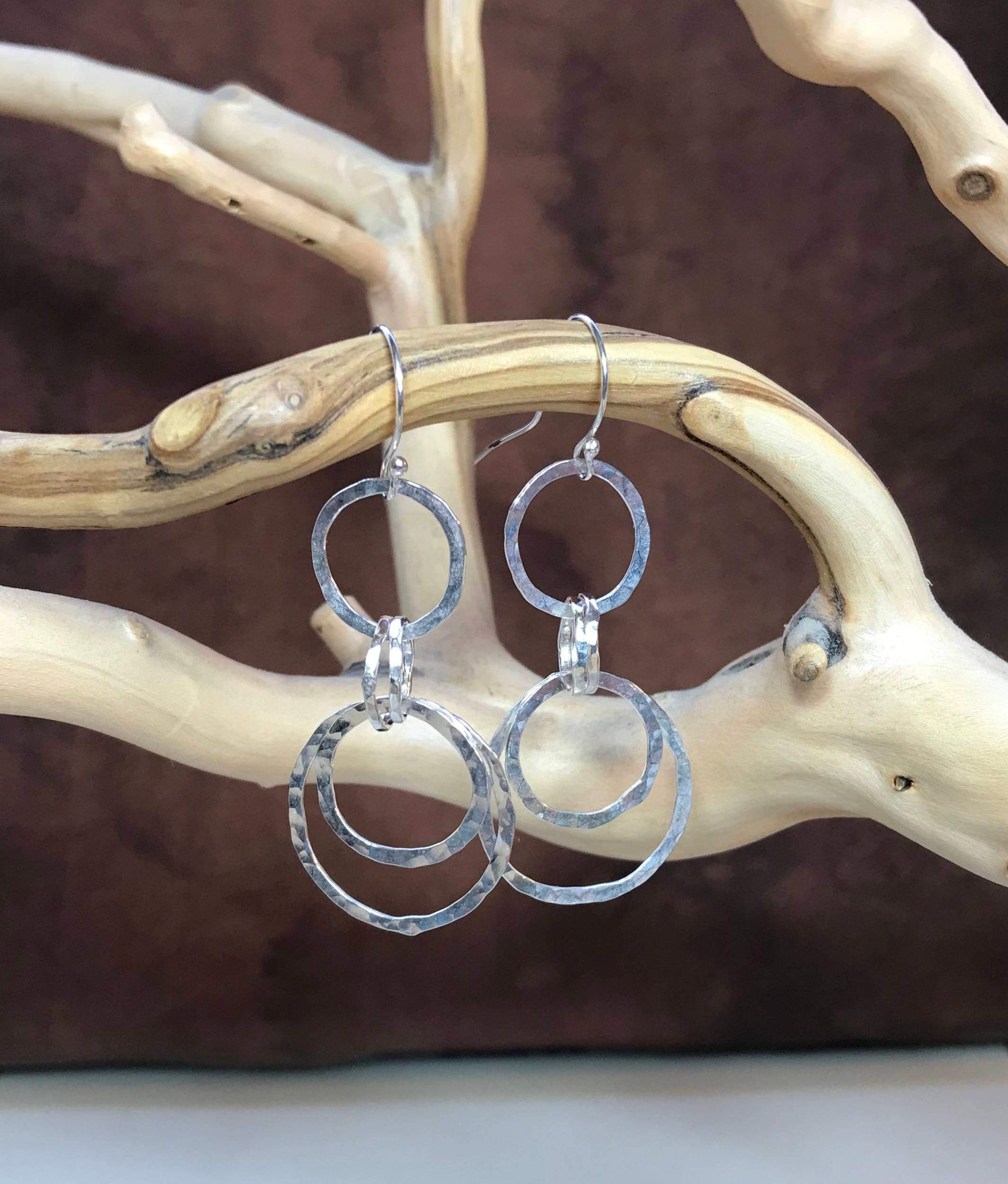 Silver Interlocking Hoop Earrings Multi Hoop Earrings - Etsy