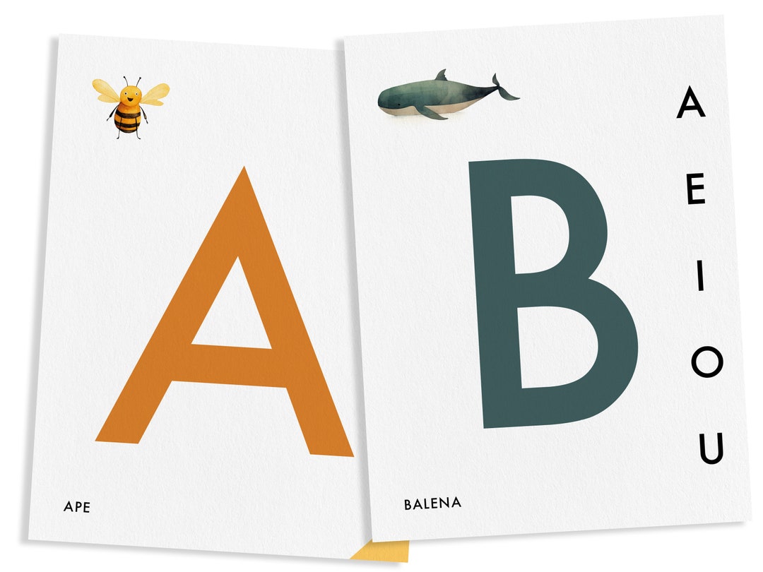 FLASH CARD ABECEDARIO Alphabet in Italian to Learn to Read - Etsy