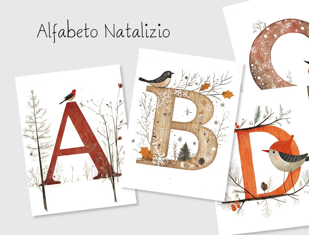 Printable Christmas Alphabet Flashcards - Etsy