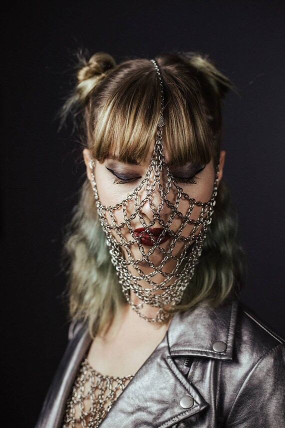 Diamond Chain Jewelry Mask Jewelry Headpiece | Etsy