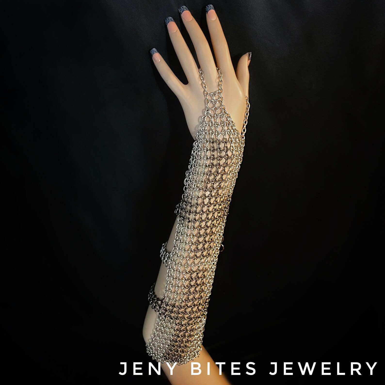 Pair of Gothic Chain Gauntlets Arm Jewelry - Etsy