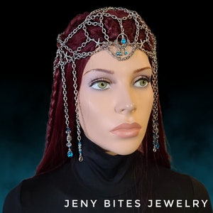 Chain Jewelry Headpiece, Hair Jewelry, Aquamarine Mermaid Themed ...