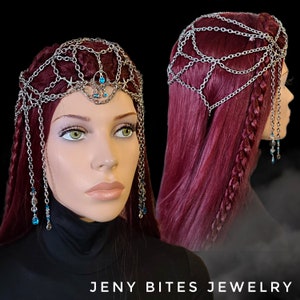 Chain Jewelry Headpiece, Hair Jewelry, Aquamarine Mermaid Themed ...