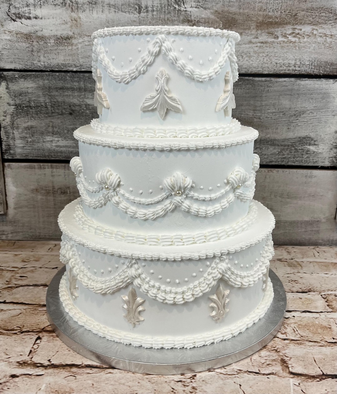 Fake Wedding Cake, 3 Tier Vintage Style Wedding Cake, Faux Wedding or ...