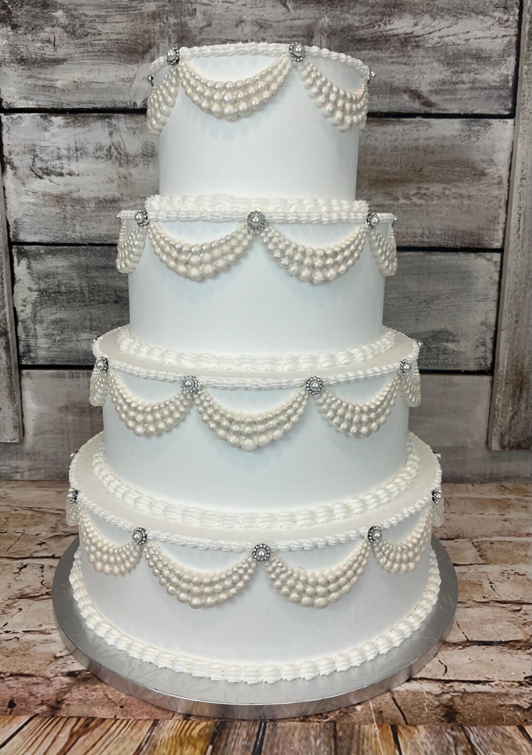 Fake Wedding Cake, 4 Tier Vintage Style Wedding Cake, Faux Wedding or ...