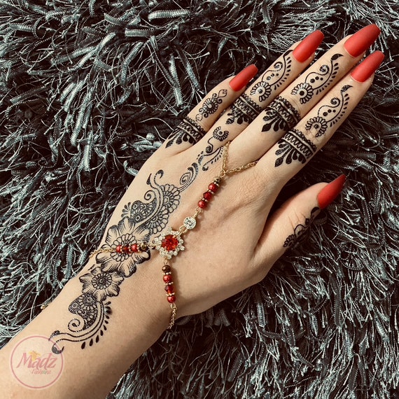 Indian Pakistani Bollywood Gold Bridal Hand Piece Panja - Etsy UK