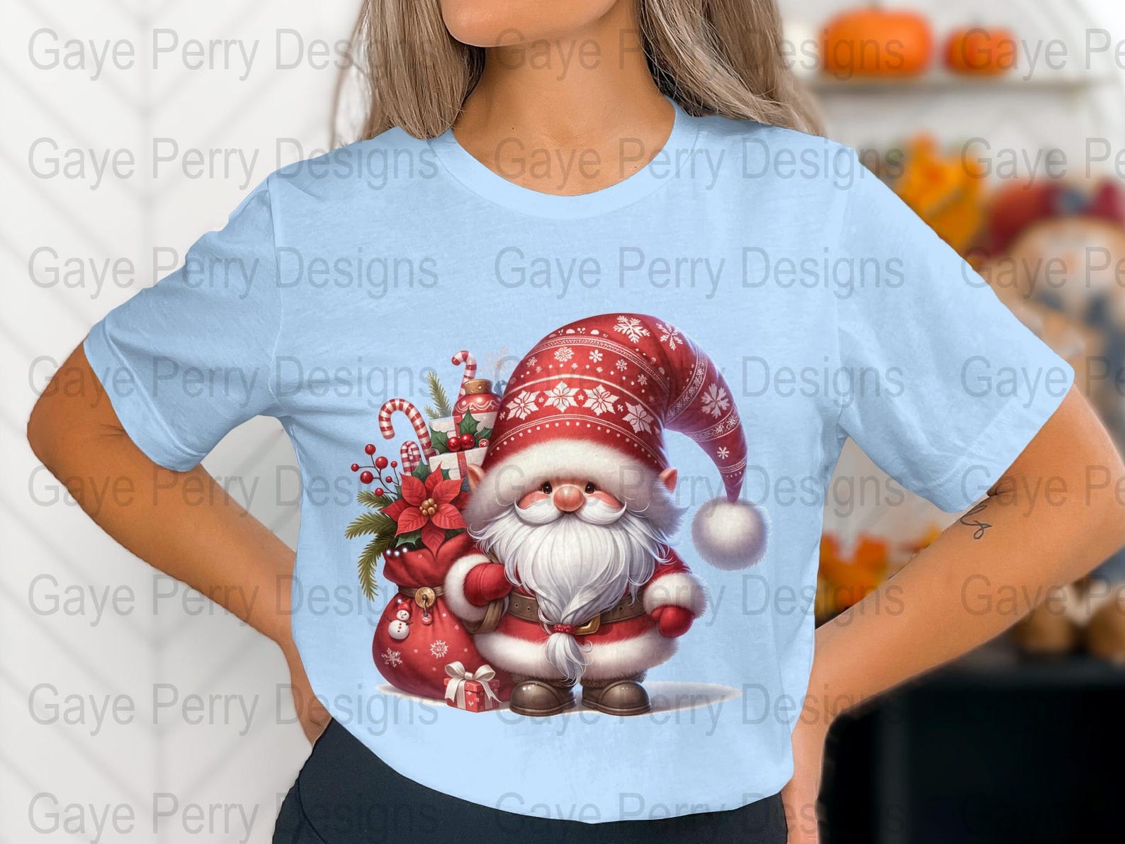 Santa Gnome Clipart, Magical Christmas Gnome Sublimation Design ...