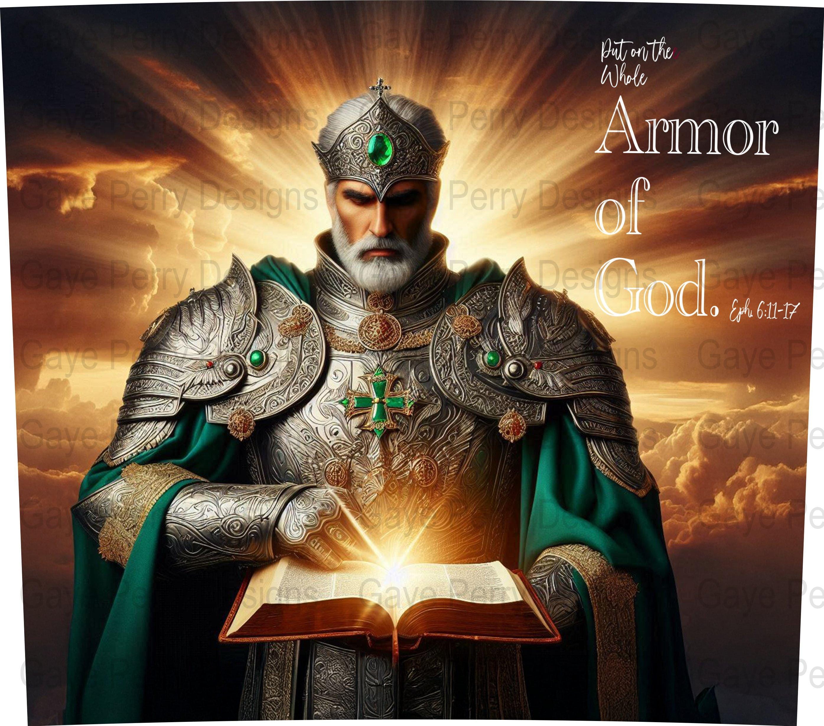 Full Armor of God Knight Wrap, Christian Man of Faith 20 Oz Skinny ...