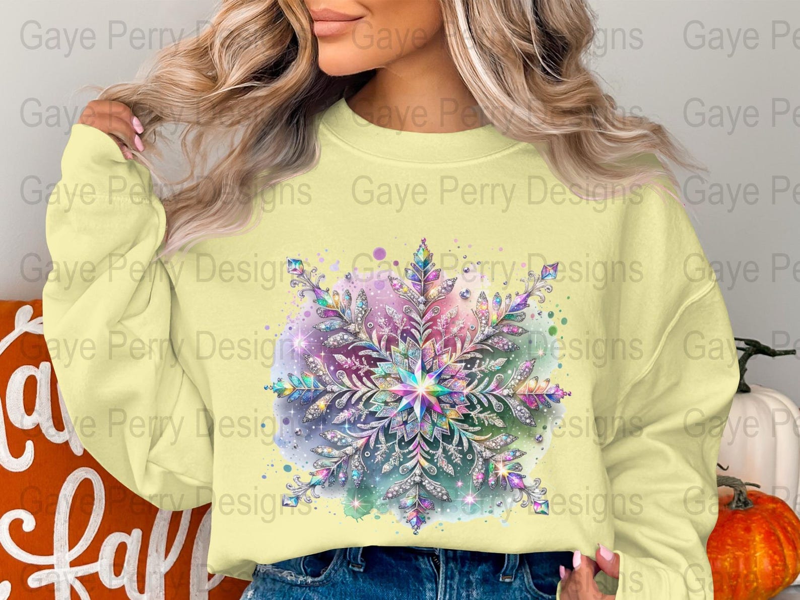 Rainbow Snowflakes Clipart, Christmas Winter Sublimation Design ...