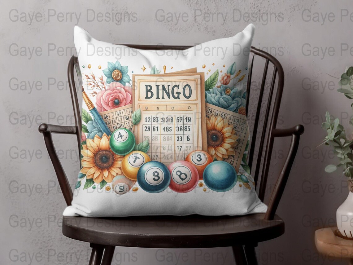 Watercolor Bingo Clipart: Floral Balls and Cards (digital Download) - Etsy