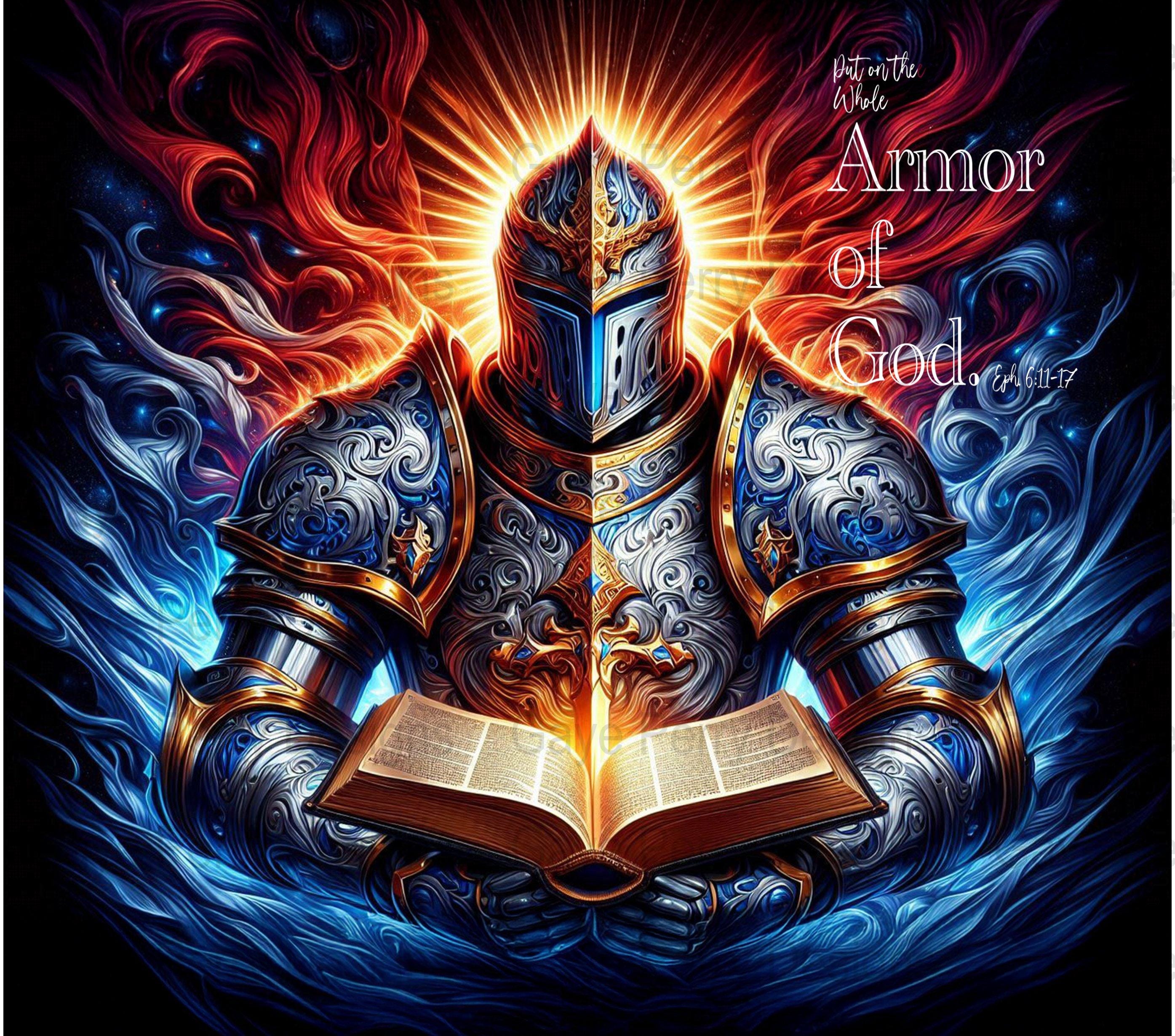 Armor of God Knight 20 Oz Tumbler Wrap: Christian Man Design (digital ...