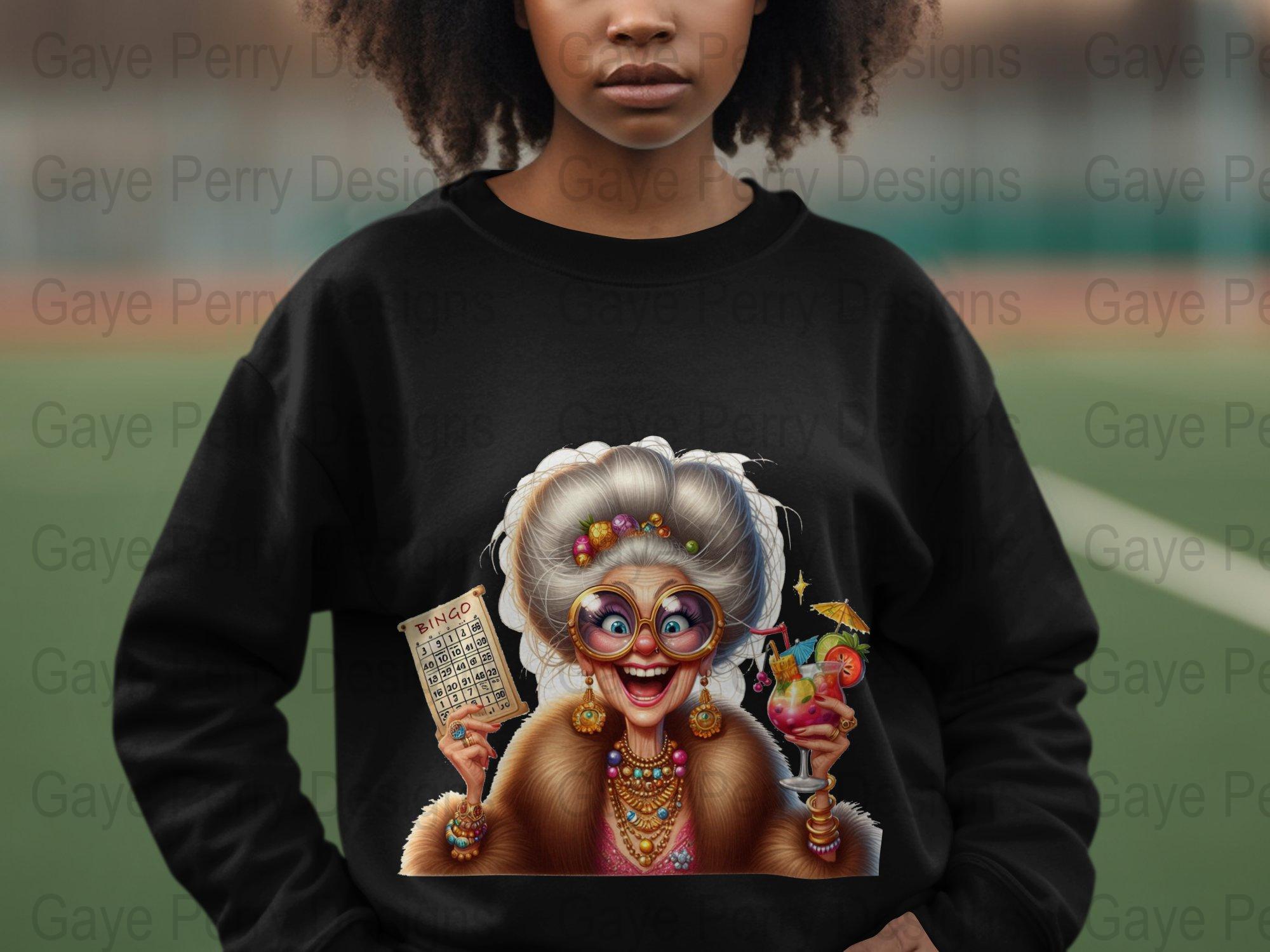 Old Lady Bingo Clipart, Cocktails Bundle, Sublimation Design, Digital ...