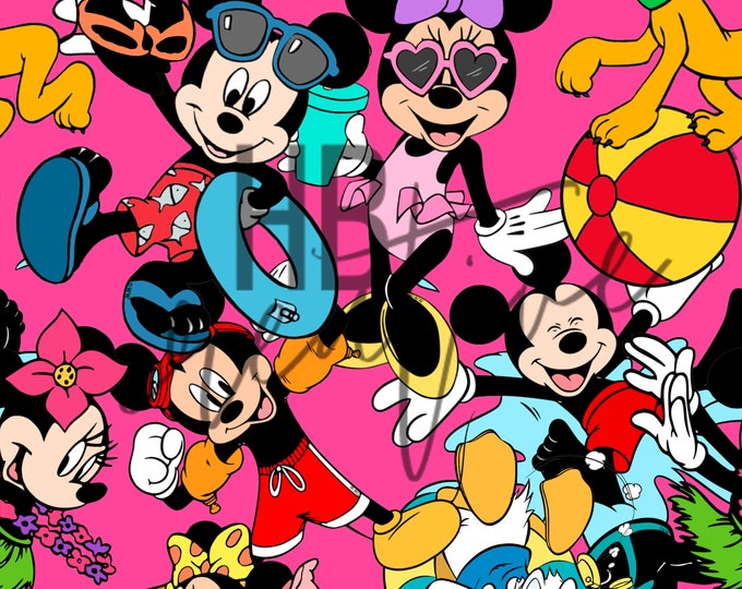 Mouse Gang Beach Fun Digital Seamless Graphic - Etsy