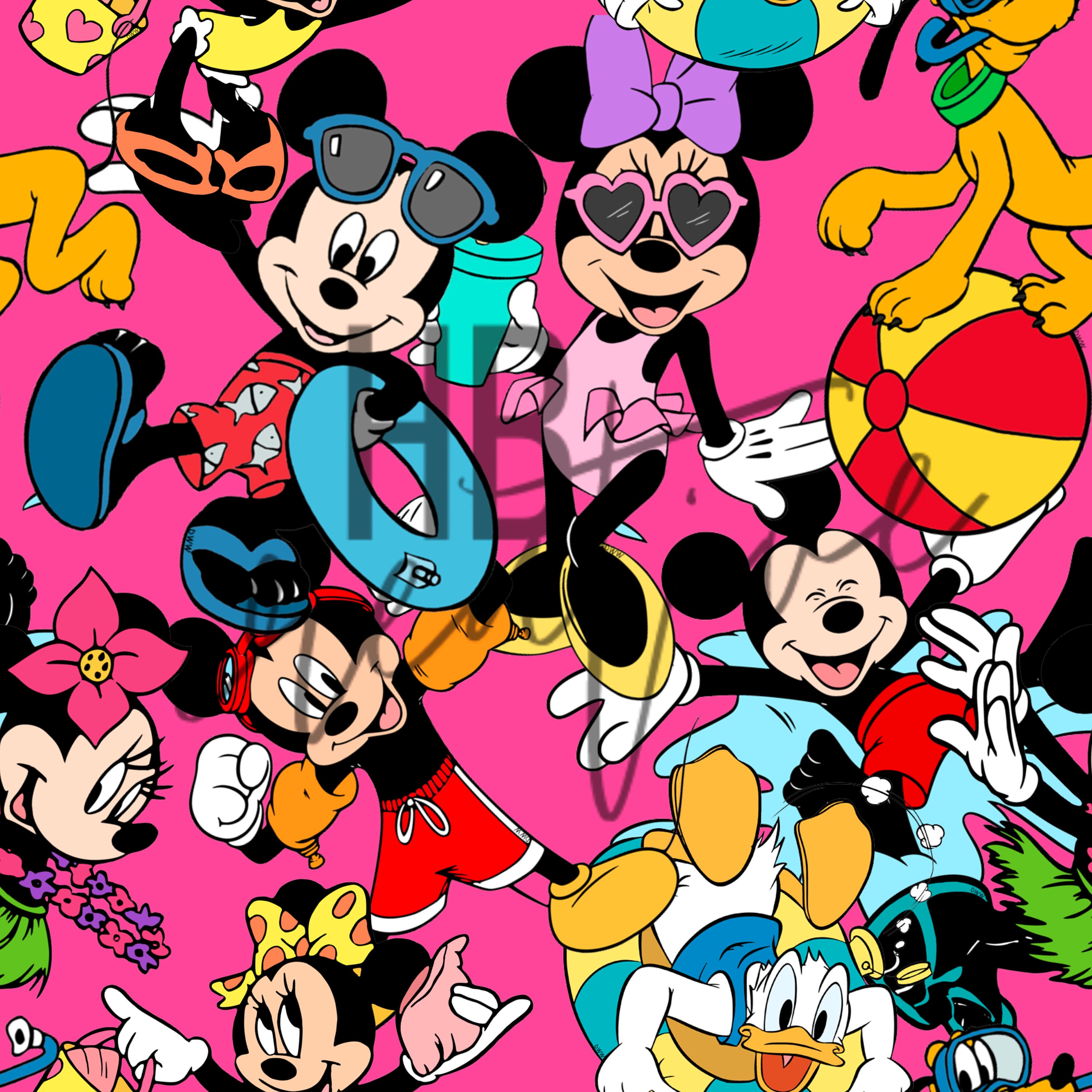 Mouse Gang Beach Fun Digital Seamless Graphic - Etsy