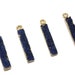 Royal Blue Bar Shape Natural Agate Druzy 24k Gold Electroplated Charms ...