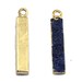 Royal Blue Bar Shape Natural Agate Druzy 24k Gold Electroplated Charms ...