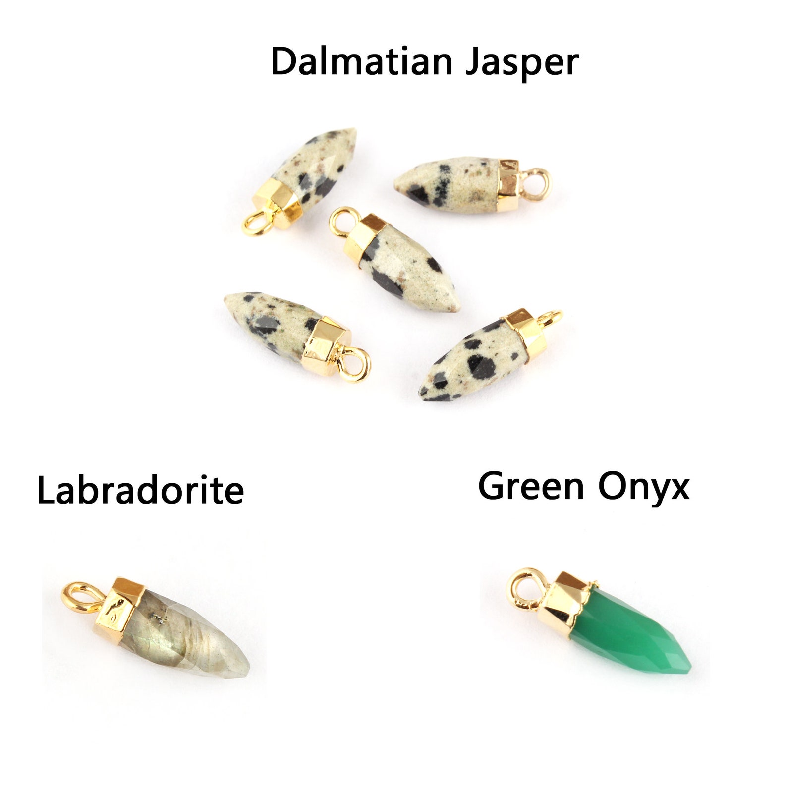 Natural Gemstone Faceted Bullet Shape Gold Plated Pendant - Etsy India