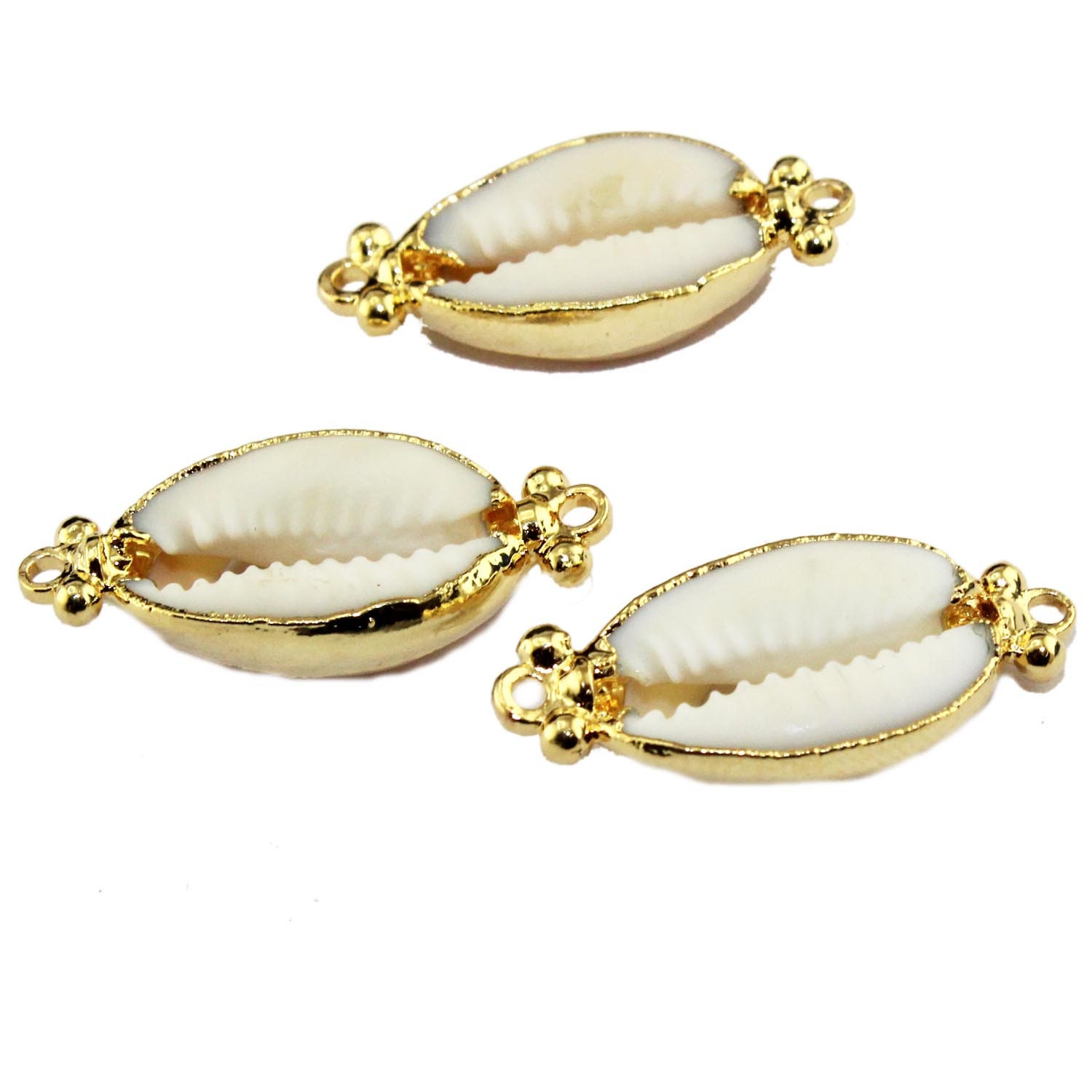 Natural Cowrie Shells Gold Plated Bracelet Connectors Gold | Etsy