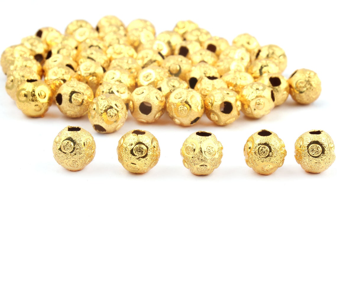 5mm Designer Gold Round Ball Beads Round Ball Brass Beads | Etsy