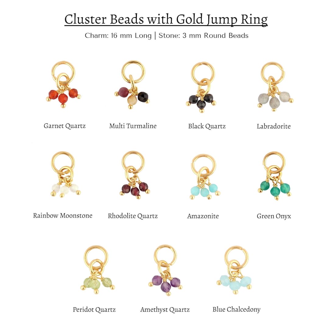 Quartz Onyx Gemstone Beads: Gold Plated Connectors, 3mm Rondelle Beaded ...