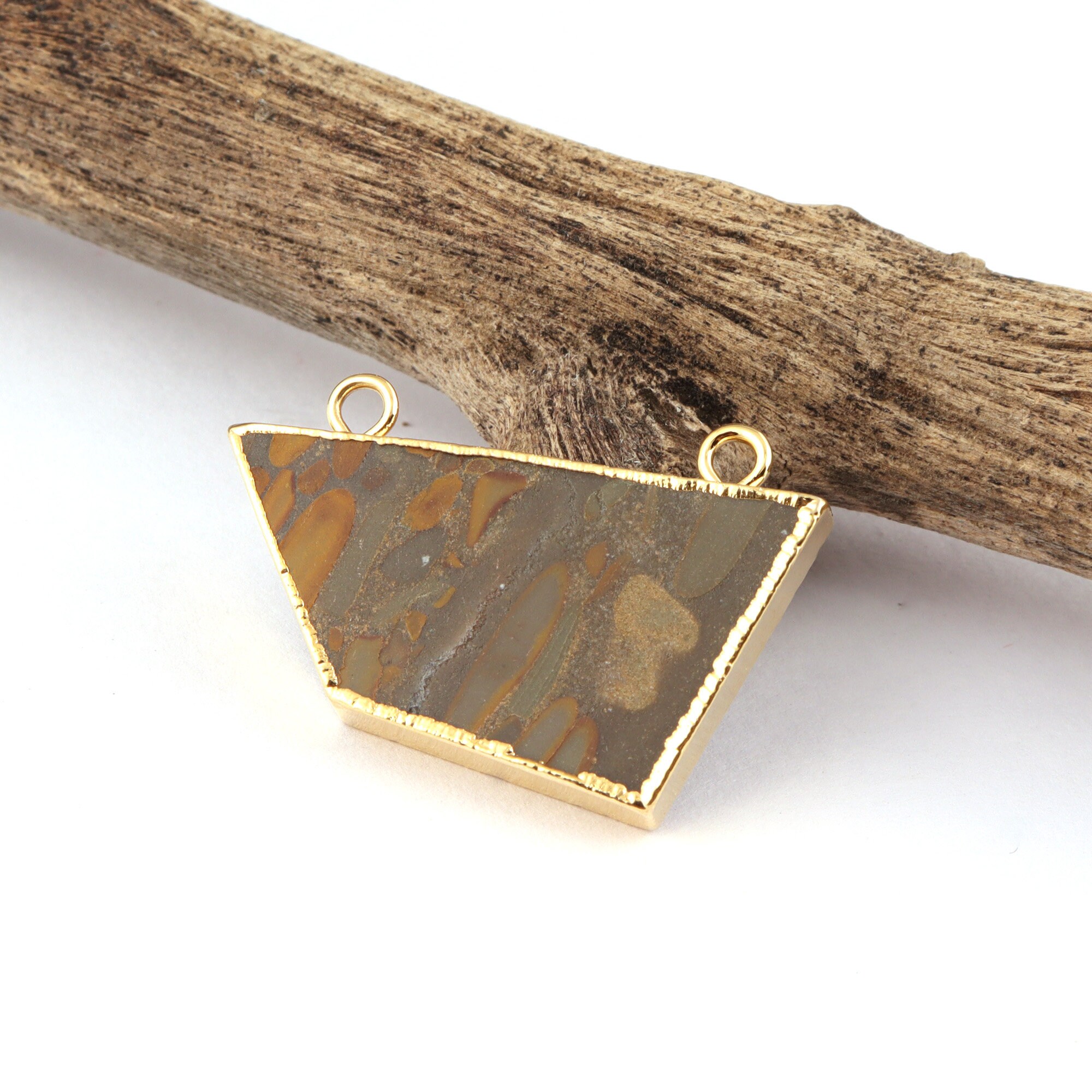 Natural Dendrite Opal Amazonite Turquoise Gold Plated Double | Etsy