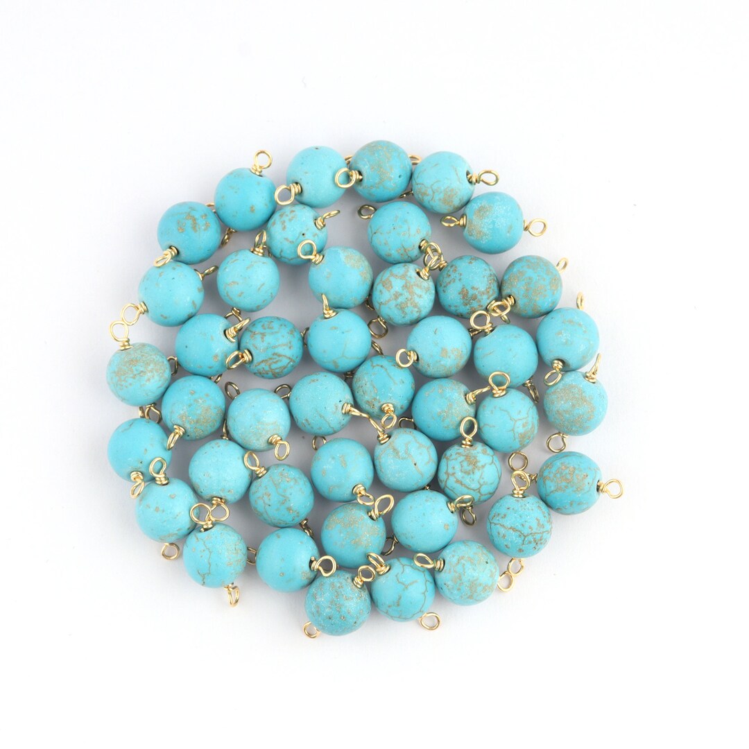 Sky Blue Turquoise Connectors Double Bail Turquoise - Etsy