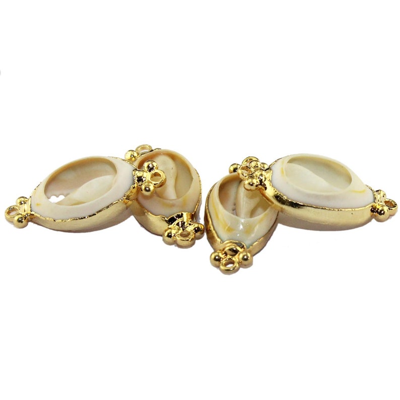 Natural Cowrie Shells Gold Plated Bracelet Connectors Gold - Etsy