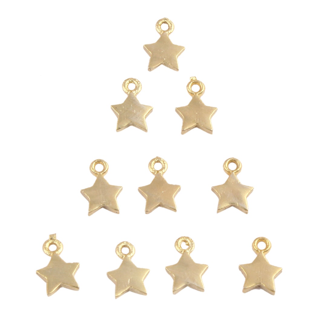 Buy Star Charms, Gold Plated Star Connectors, Tiny Stars, Stars Pendat ...