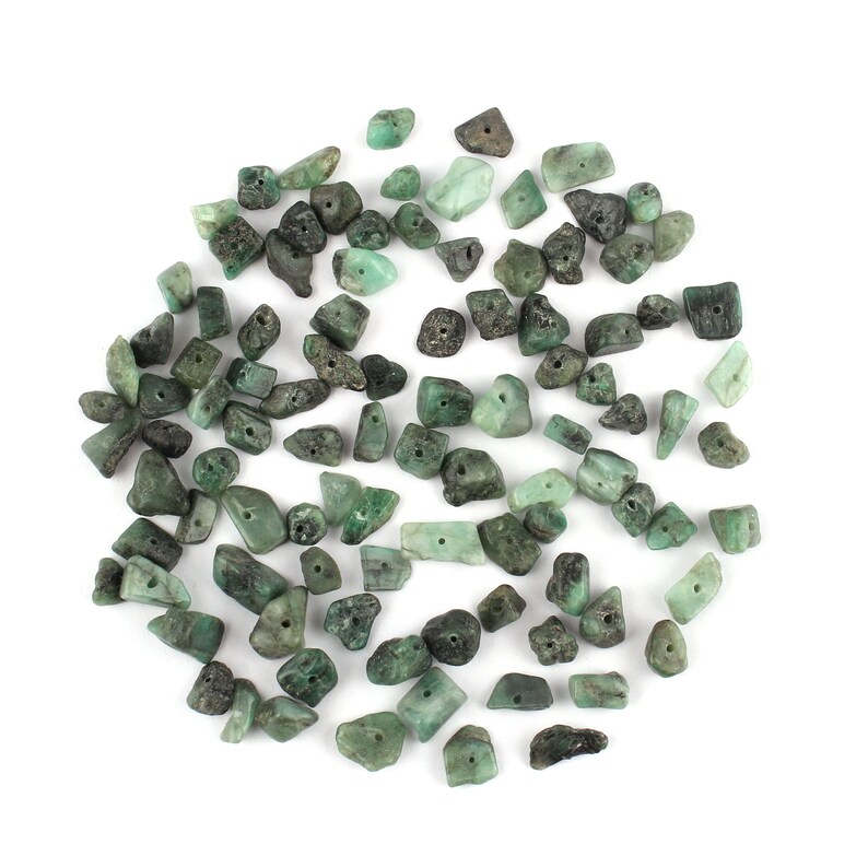 Natural Uncut Emerald Mix Gemstone Uncut Chips Drilled Beads - Etsy