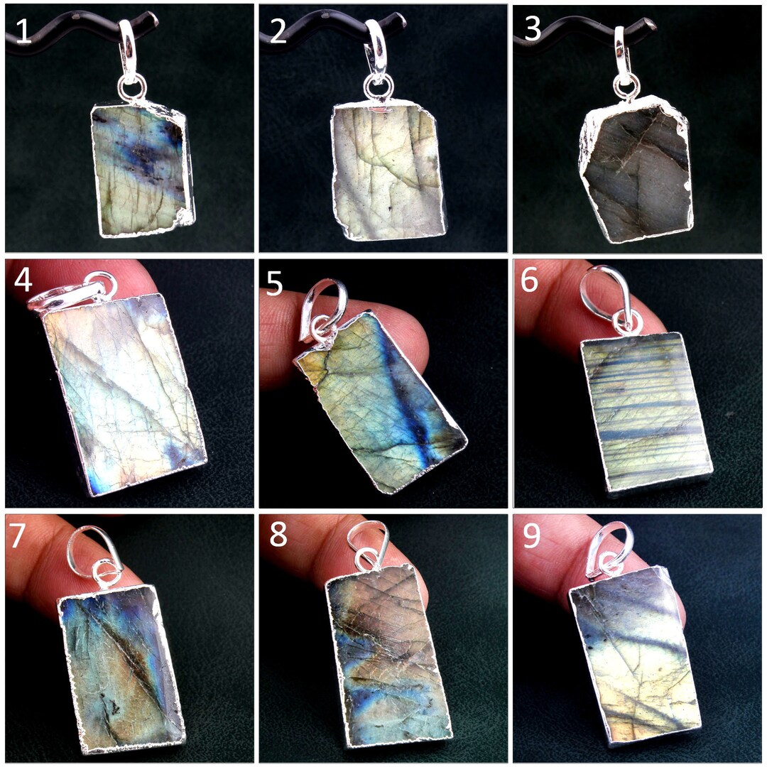 Spectrolite Pendant Labradorite Pendant Connectors Silver - Etsy UK