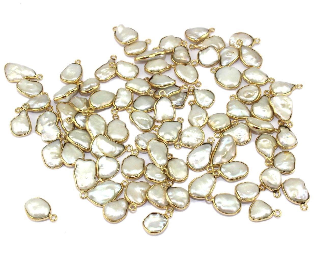 Beautiful Natural White Freshwater Pearl 12-16mm 24k Gold | Etsy