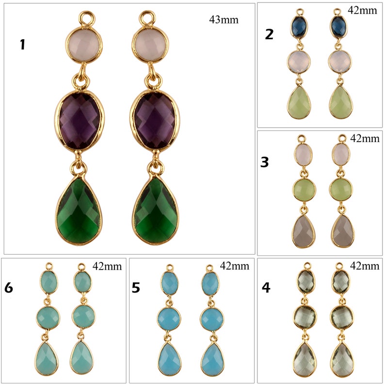 Faceted Checker Chalcedony Hydro Quartz Gold Plated Bezel - Etsy