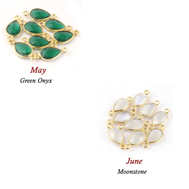 Birthstone Charms Checker Cut Hydro Quartz Pear Shape Gold - Etsy