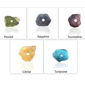 Choose Your Raw Birthstone Thick Drilled Rough Gemstones, Raw Drilled ...