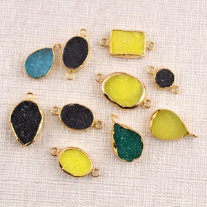 Black Druzy Mix Colors Sugar Druzy DIY Pendant Findings - Etsy