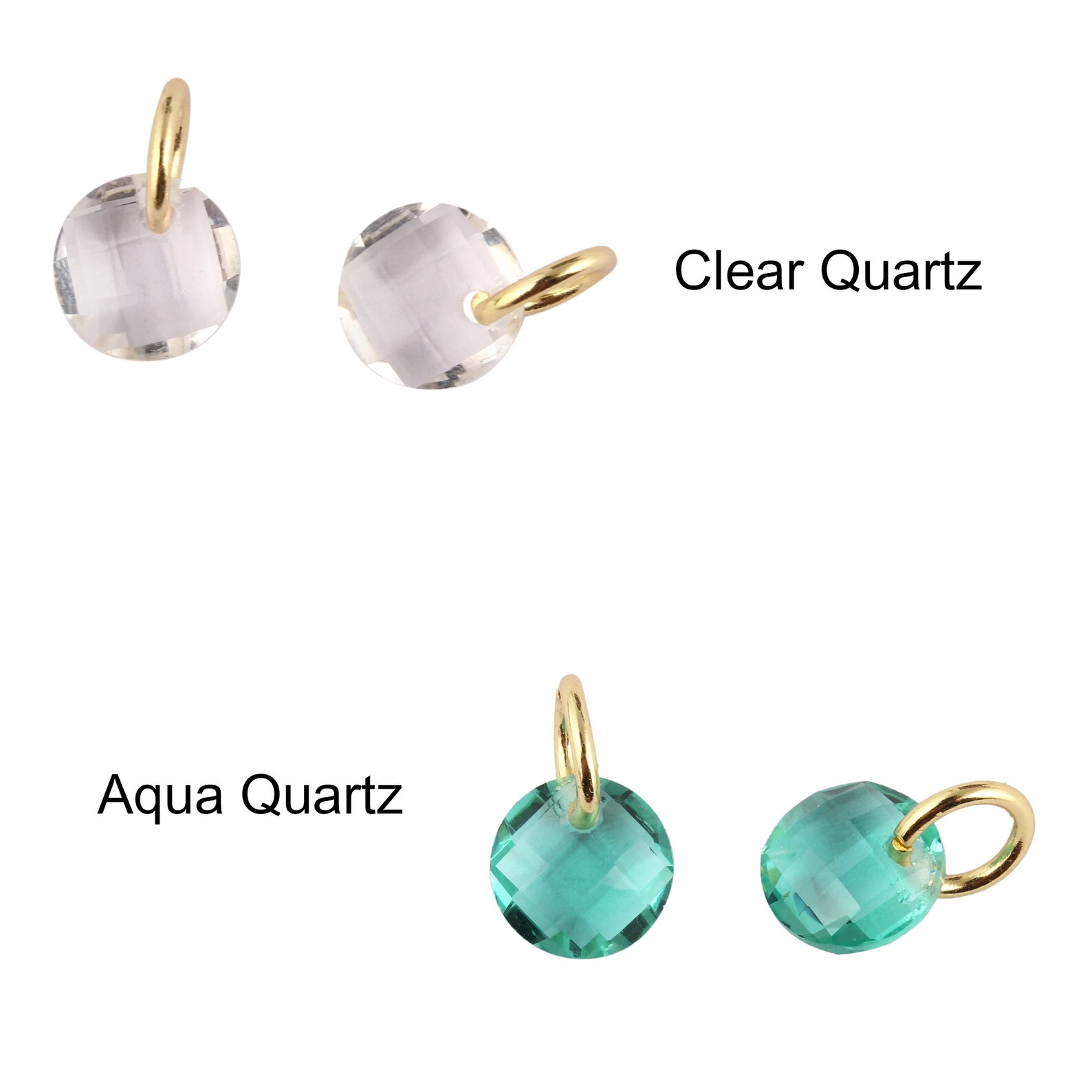 Faceted Round Shape 8mm Hydro Quartz Gold Bail Connectors - Etsy