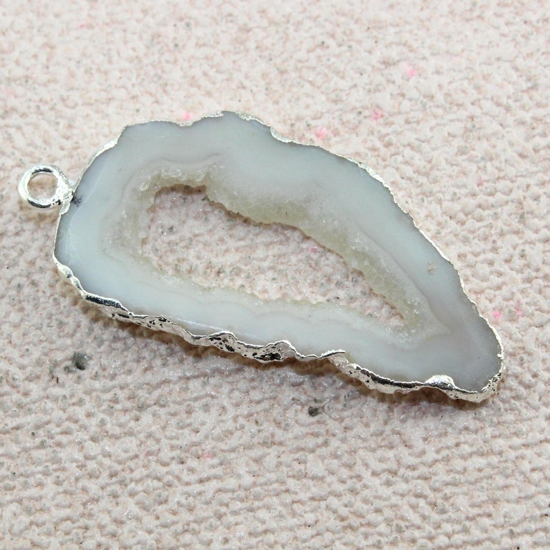 Charming Multi Color Natural Agate Geode Slice Druzy Silver - Etsy