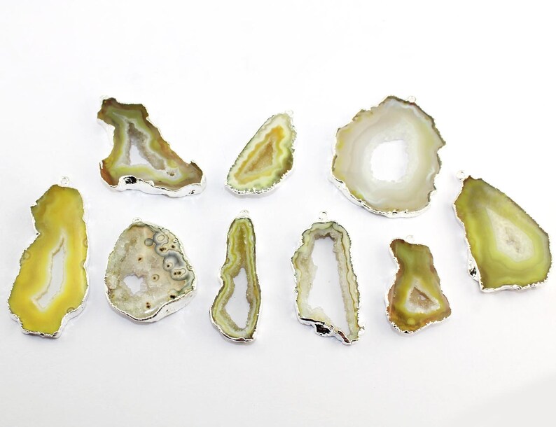 DIY Lemon Geode Slice Connectors Natural Purple Geode Slice | Etsy