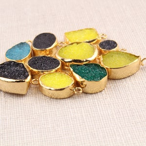 Black Druzy Mix Colors Sugar Druzy DIY Pendant Findings - Etsy